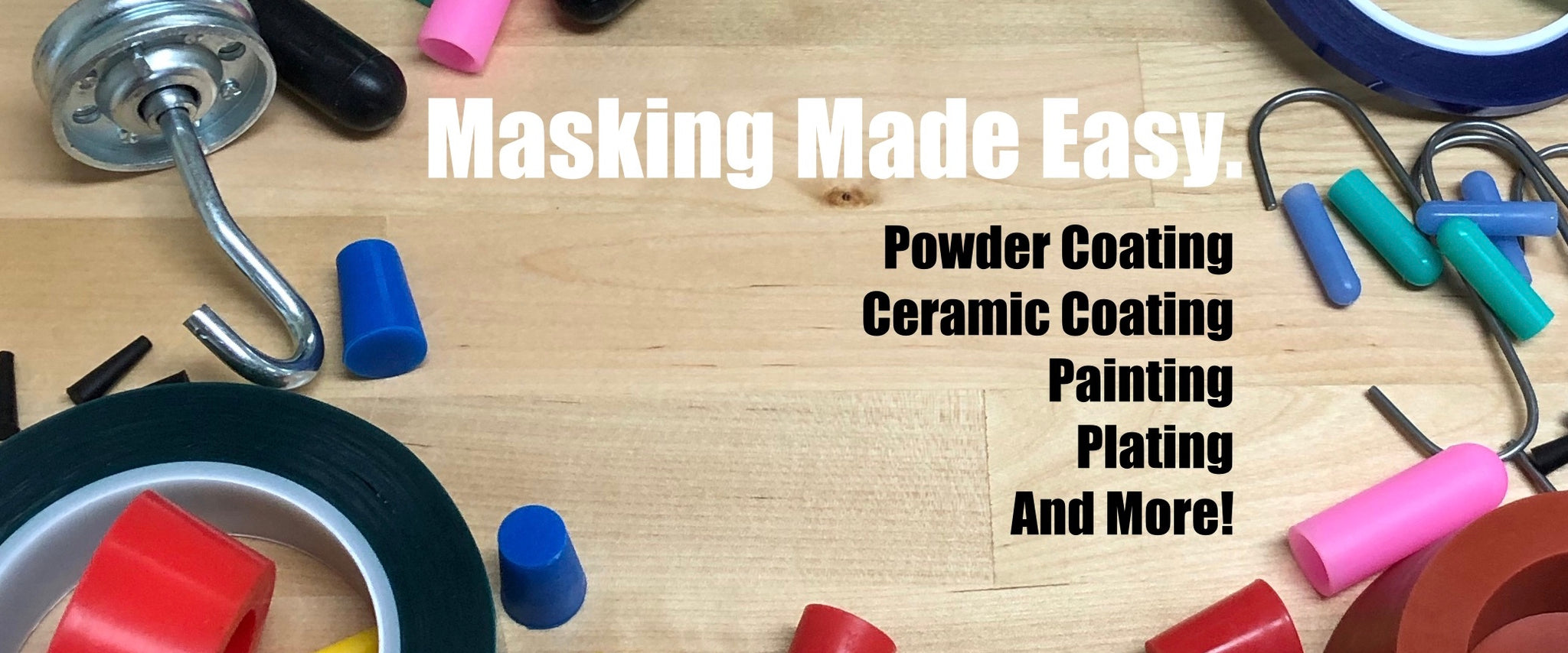 High Temp Silicone Rubber Plugs Caps & Masking Tape for Powder Coating ...