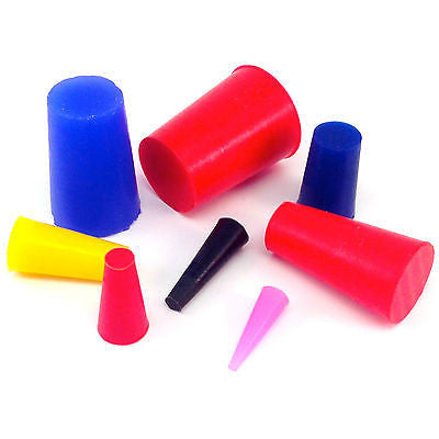 80 Pc 1/16" to 3/4" High Temp Silicone Rubber Tapered Plug Kit - Powde ...